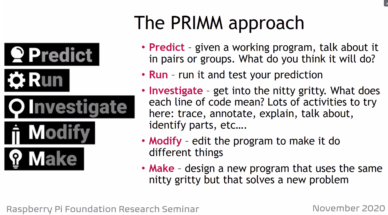 PRIMM: encouraging talk in programming lessons - Raspberry Pi Foundation