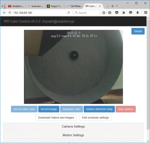 Cat exercise wheel - Raspberry Pi